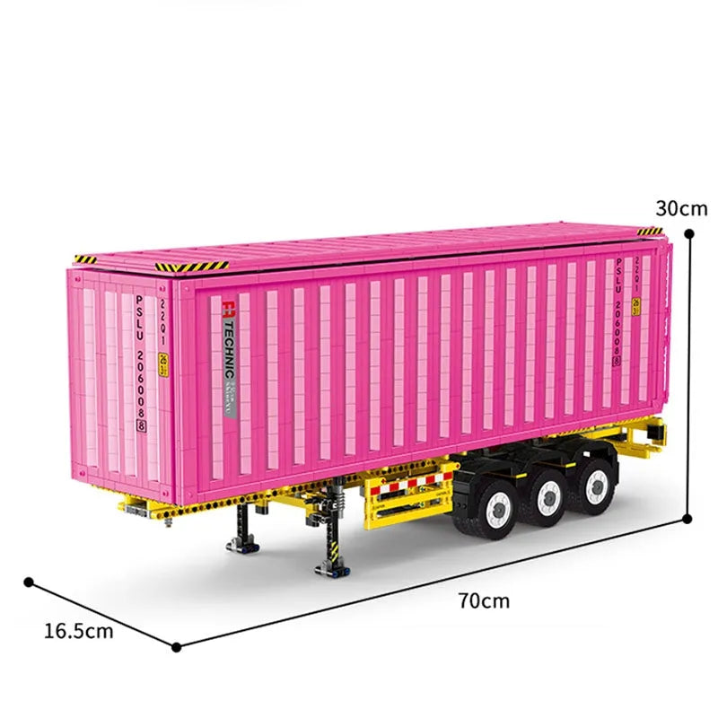 MOC Heavy Trailer Container Building Blocks QC013