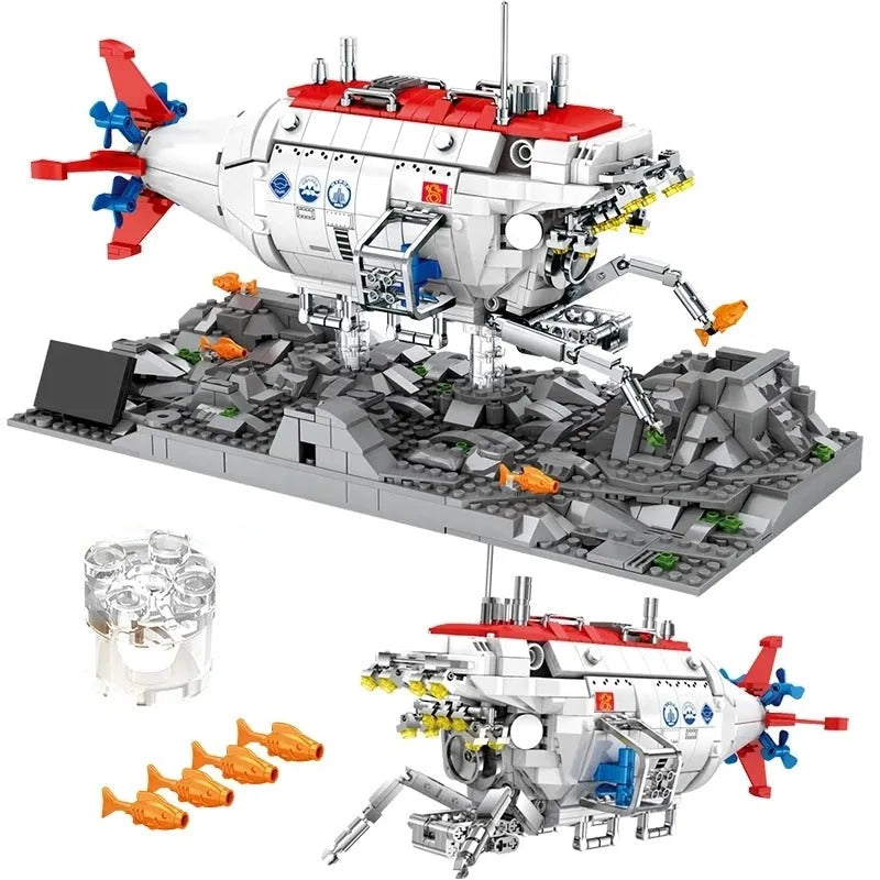 Military Manned Deep Sea Building Blocks Set