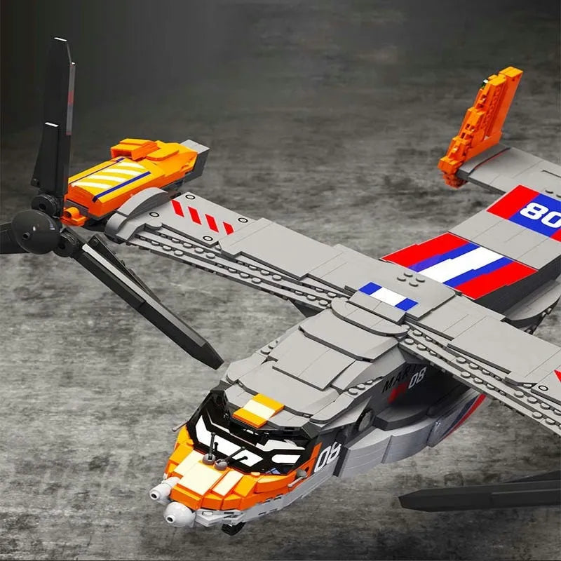 MOC Expert Creator Boeing Bell Osprey V22 Building Set
