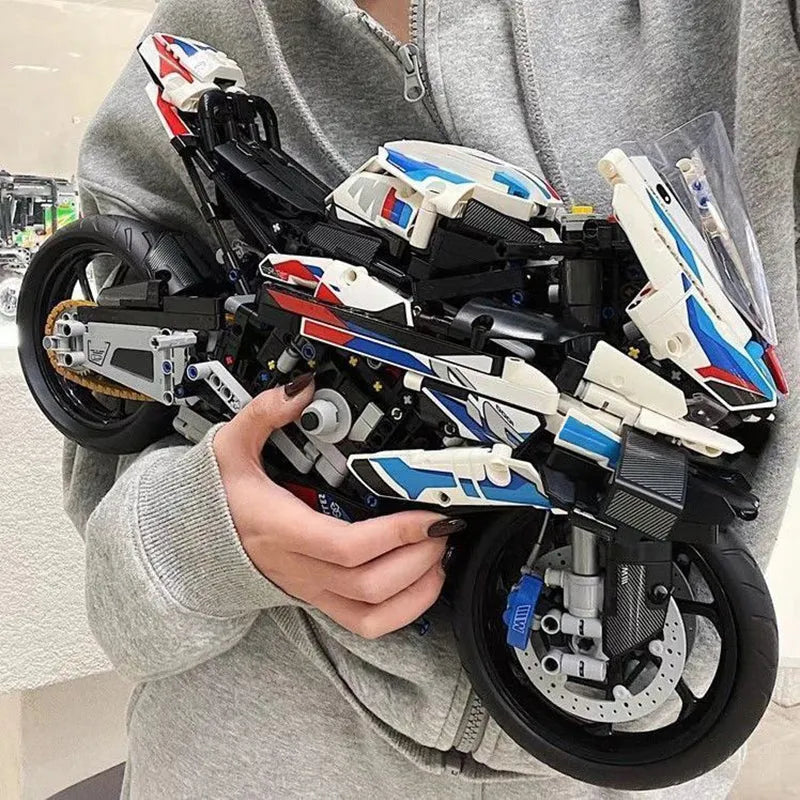 Tech MOC BMW M1000RR Racing Motorcycle Building Blocks