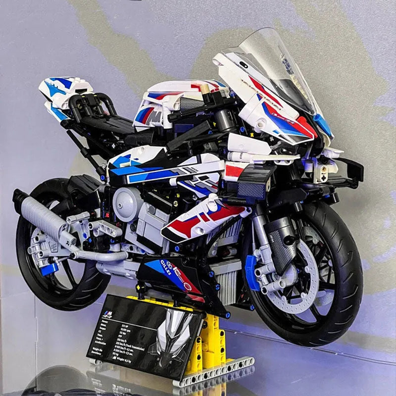 Tech MOC BMW M1000RR Racing Motorcycle Building Blocks
