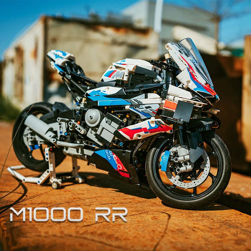 Tech MOC BMW M1000RR Racing Motorcycle Building Blocks
