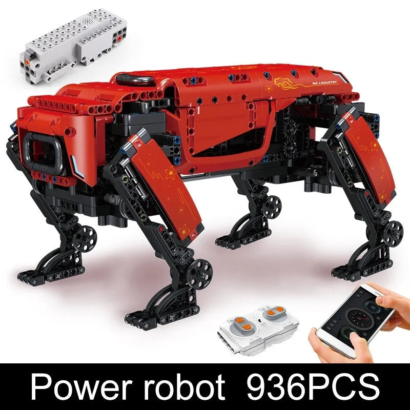 MOC Creator Robot App Red Dog Building Blocks Toys