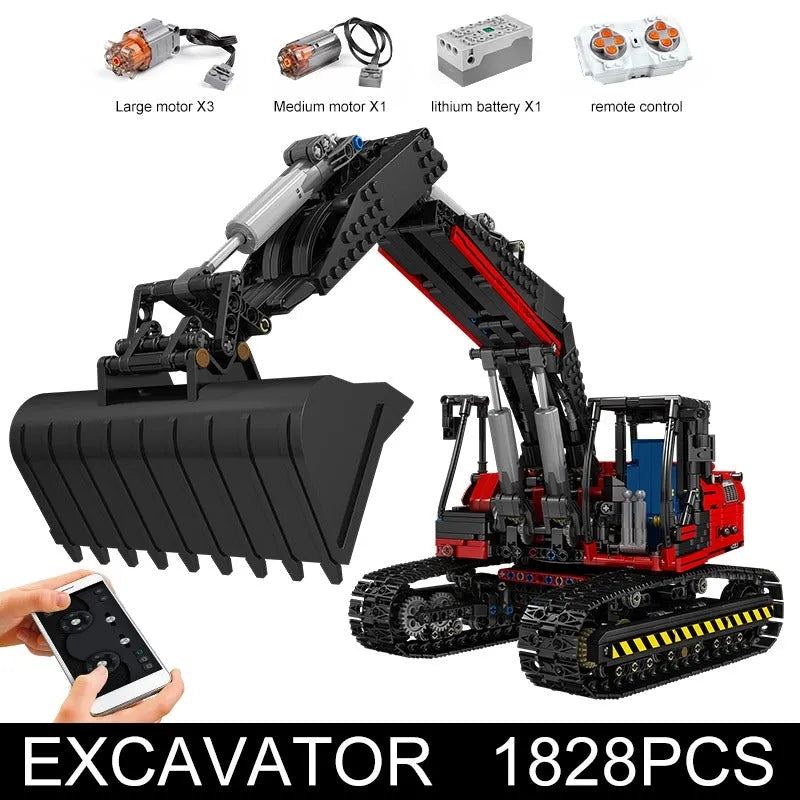MOC RC Link Belt 250 Excavator Truck Bricks Toy