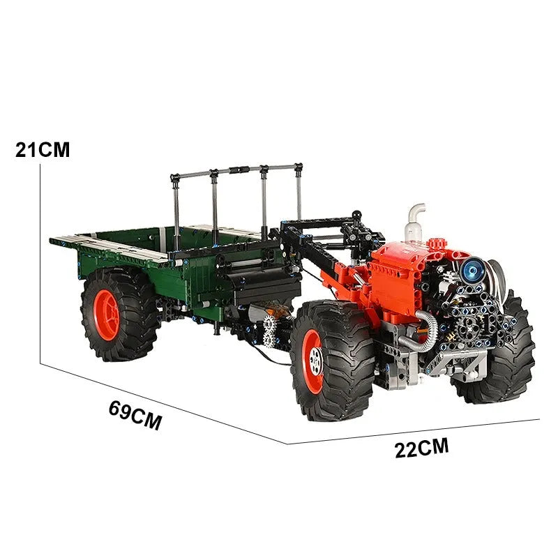 Tech MOC 17005 Motorized RC Farm Tractor Bricks Toy