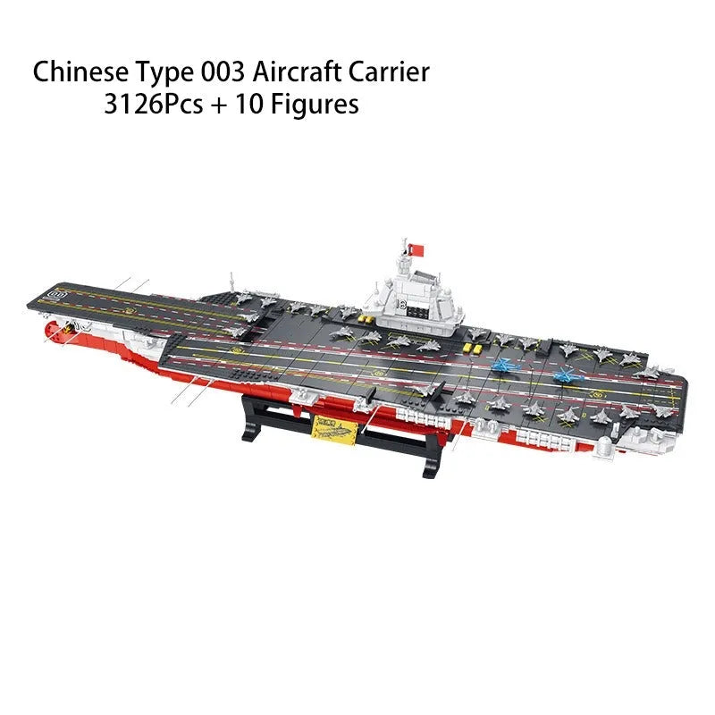 Military Type 003 Aircraft Carrier Building Blocks Toy
