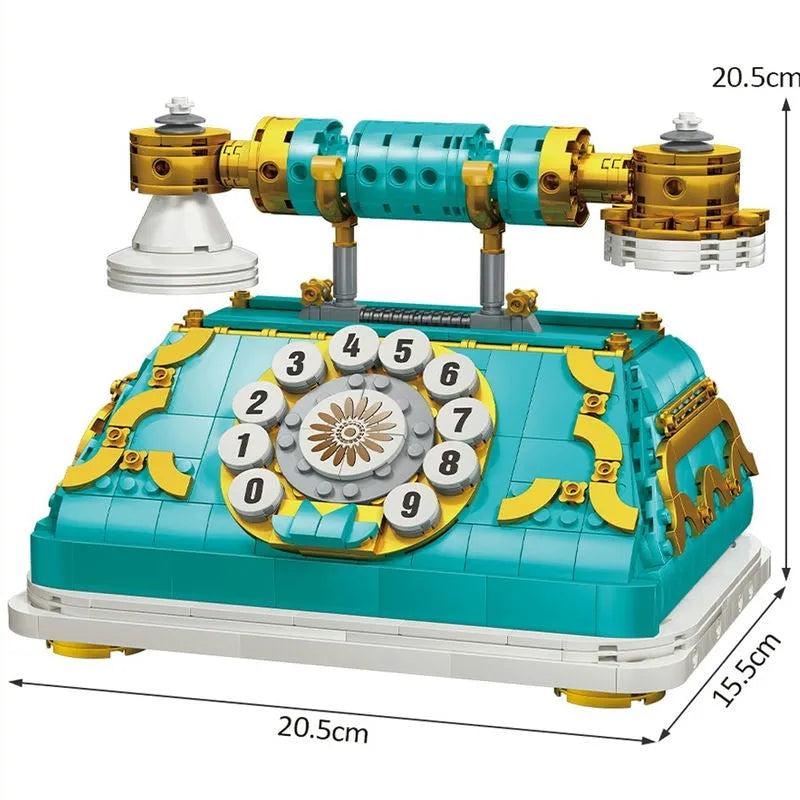 MOC Retro Classic Telephone Building Blocks for Kids