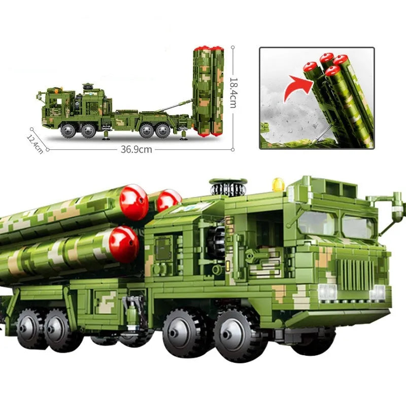 MOC Military WW2 HQ-9 Anti Aircraft Missile Building Blocks