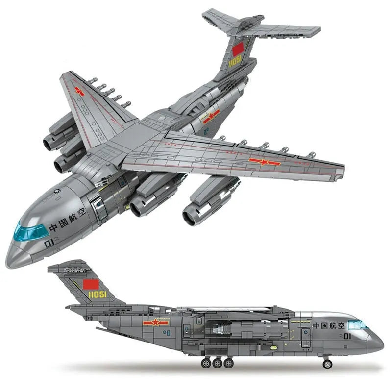 MOC Military WW2 Aircraft Bricks Building Toy Set