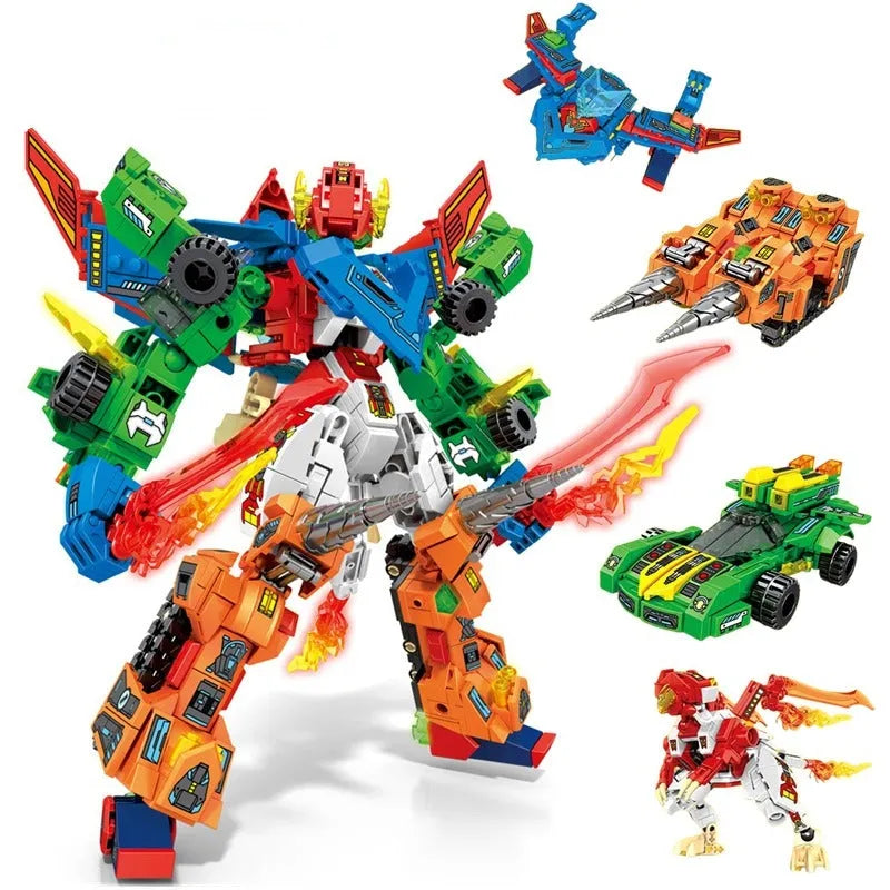 Transforming Flaming War Mecha Building Blocks Toys