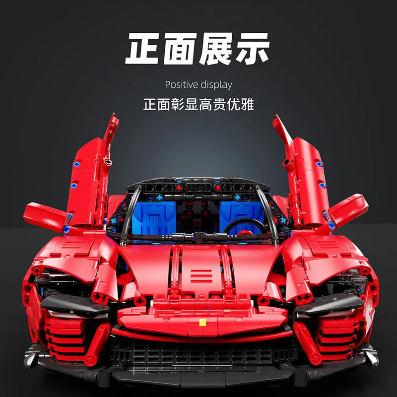 MOC Super Ferrari SP3 Racing Sports Car Building Blocks
