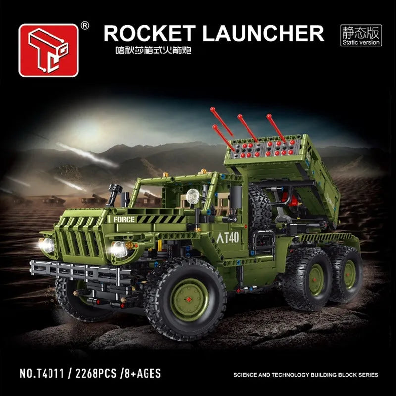 Tech MOC Katyusha Rocket Launcher Car Bricks Toy T4011