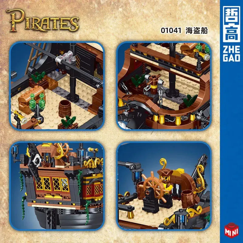 Creator Moc Ideas Pirate Ship Mini Bricks Toys 01041